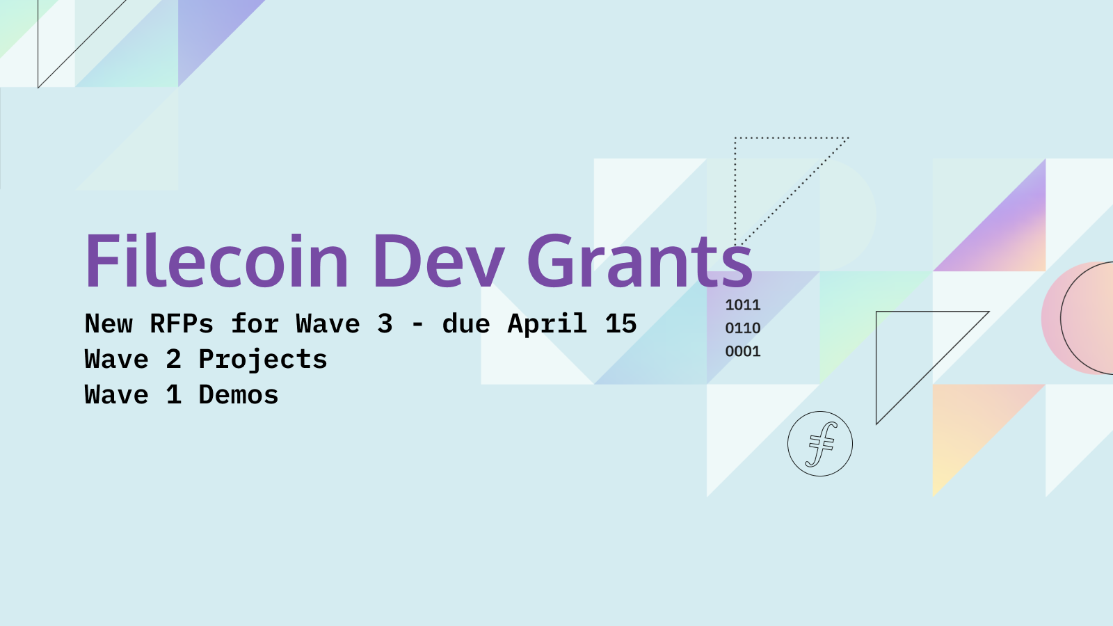 Filecoin Dev Grants - Wave 3 New RFPs, Wave 1 & 2